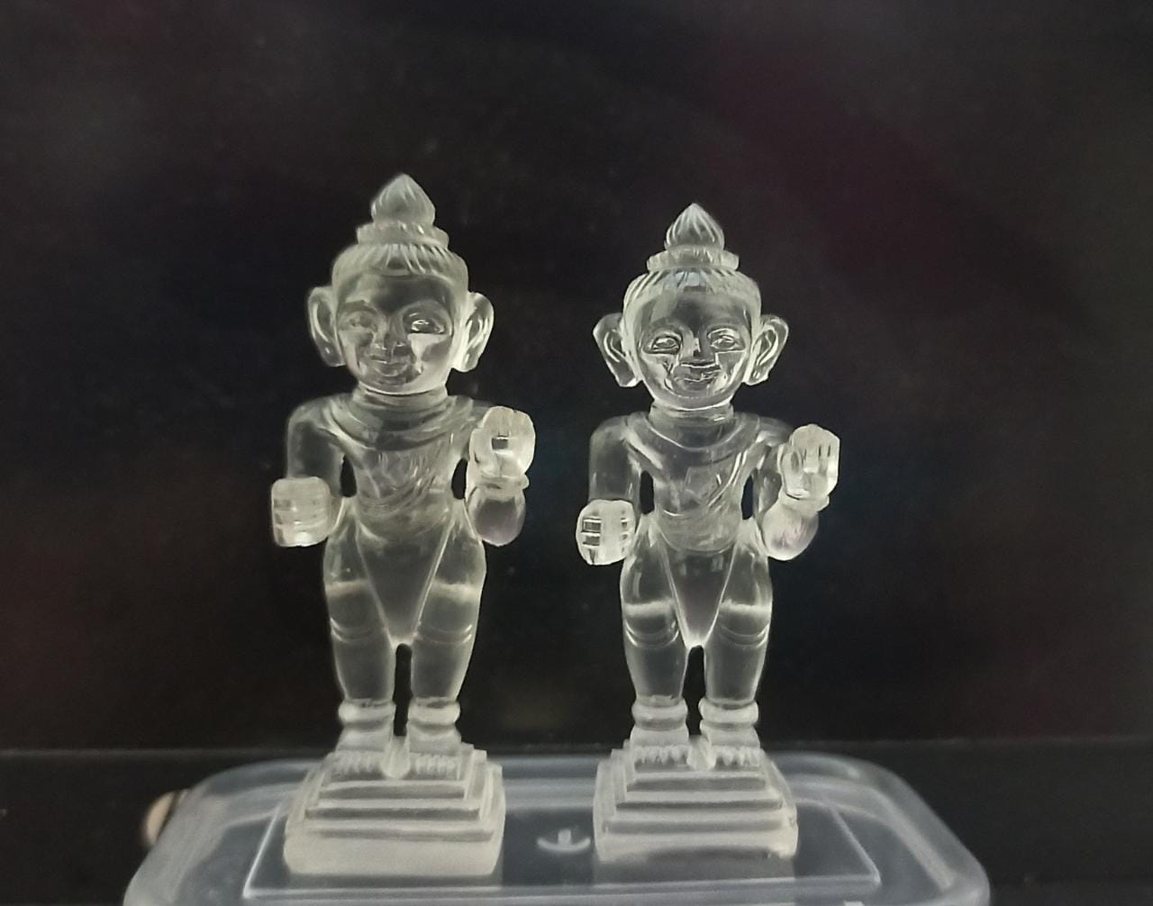 Clear quartz Akshar purushottam maharaj – Gaurav Gems Studio
